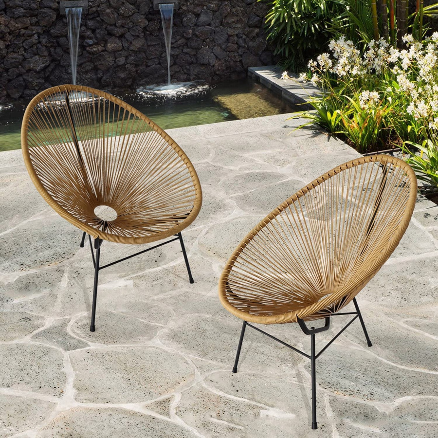 Modern Acapulco Rocking rope outdoor chairs Hammock Silla Cheap Garden Rocking Chair Acapulco PE Plastic String Chair