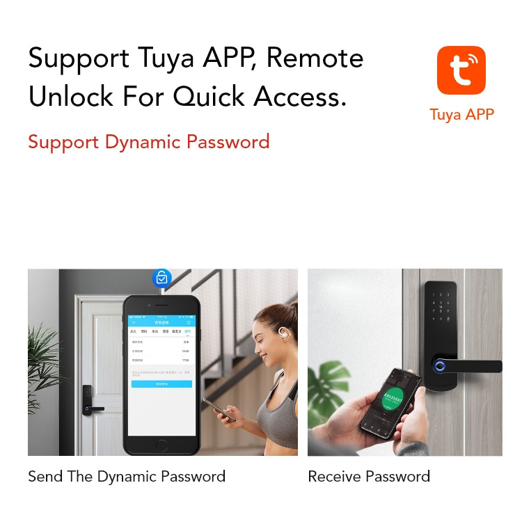 Electronic safe deadbolt lock intelligent mortiseTuya tt lock ...