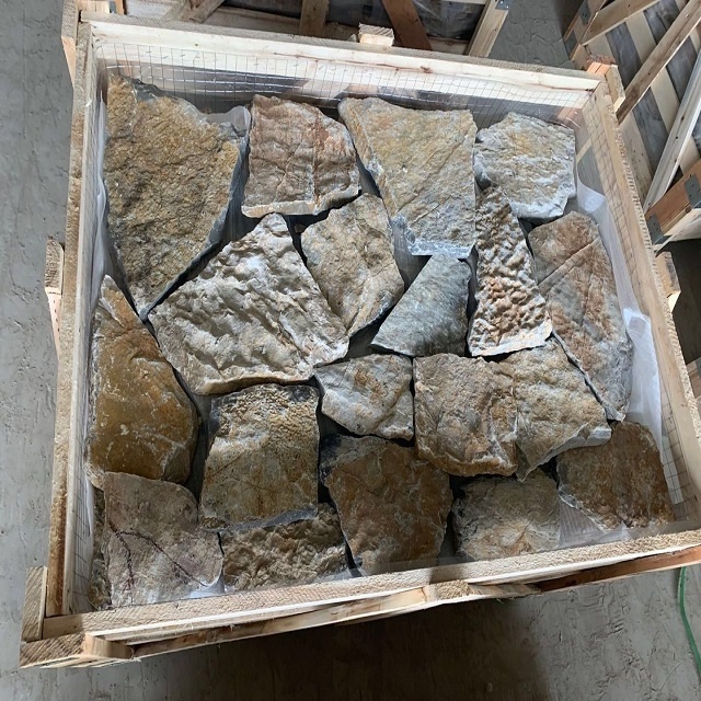 Random Natural Slate Paving Stone Meshed Flagstone Pavers Mats Split ...