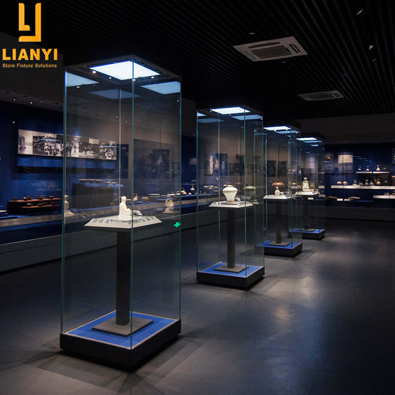 Modern Museum Glass Display Exhibition Stand Museum Vitrine Display ...