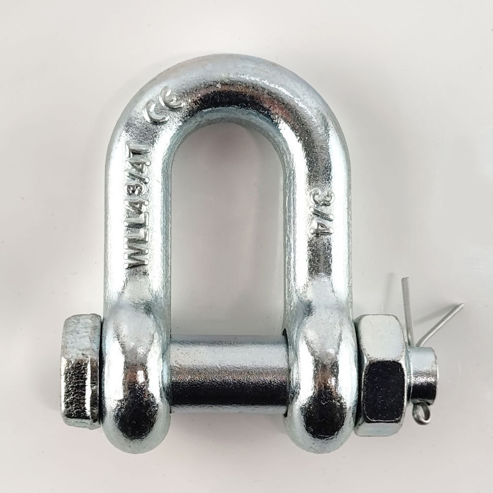 Rigging hardware galvanized US G2150 D type shackle with safety pin | Bestsuppliers.com