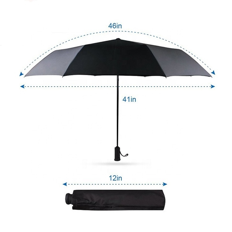 New Safety Reflective Led Flashlight Business 3 Fold Umbrella High-end ...
