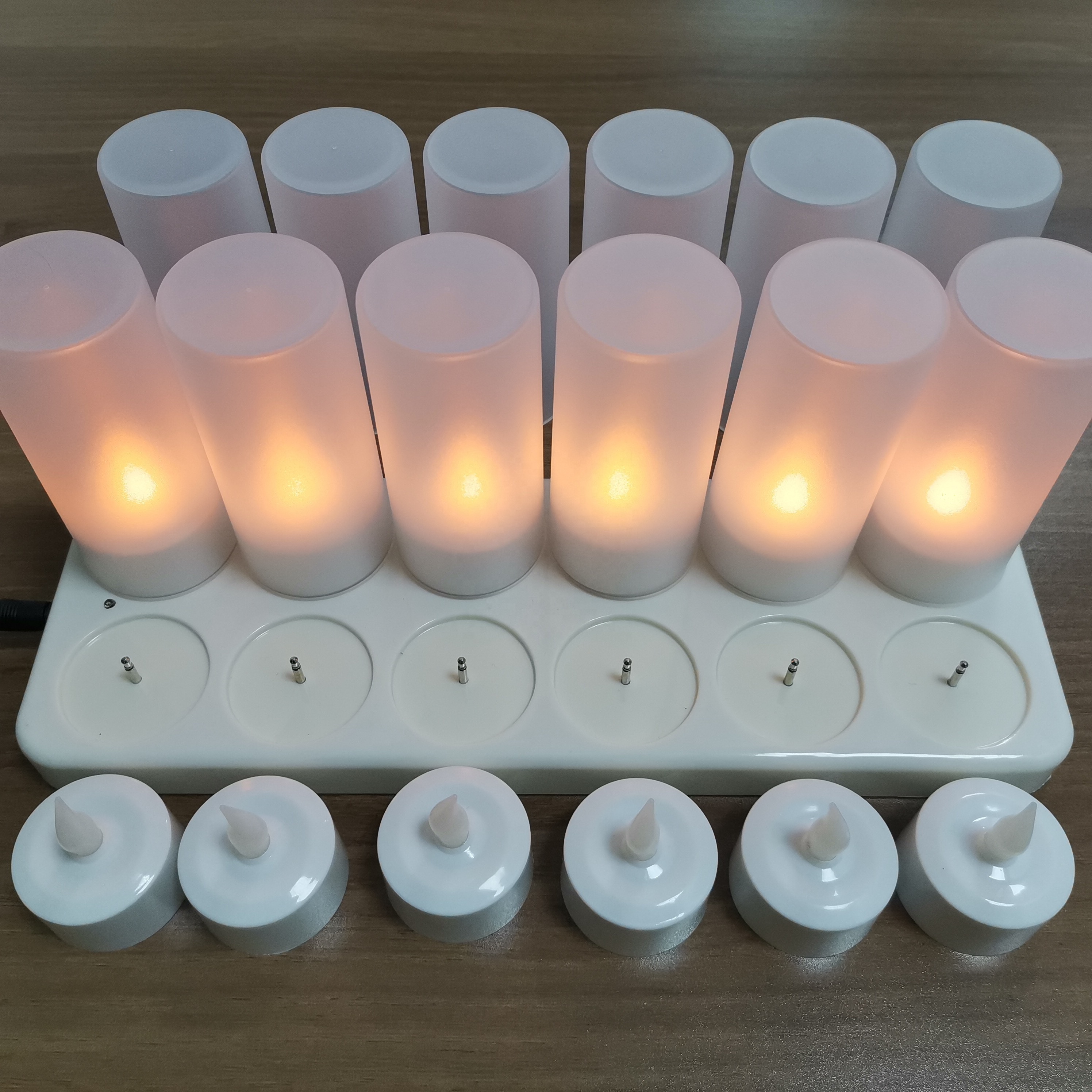 Set Of 12 Rechargeable Led Candle Flameless Candles With Rechargeable ...