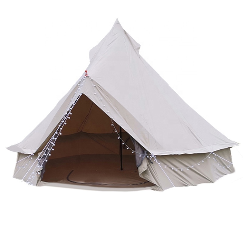 Glamping Bell Tent Yurt Tents For Camping Waterproof 4.2M With Stove ...