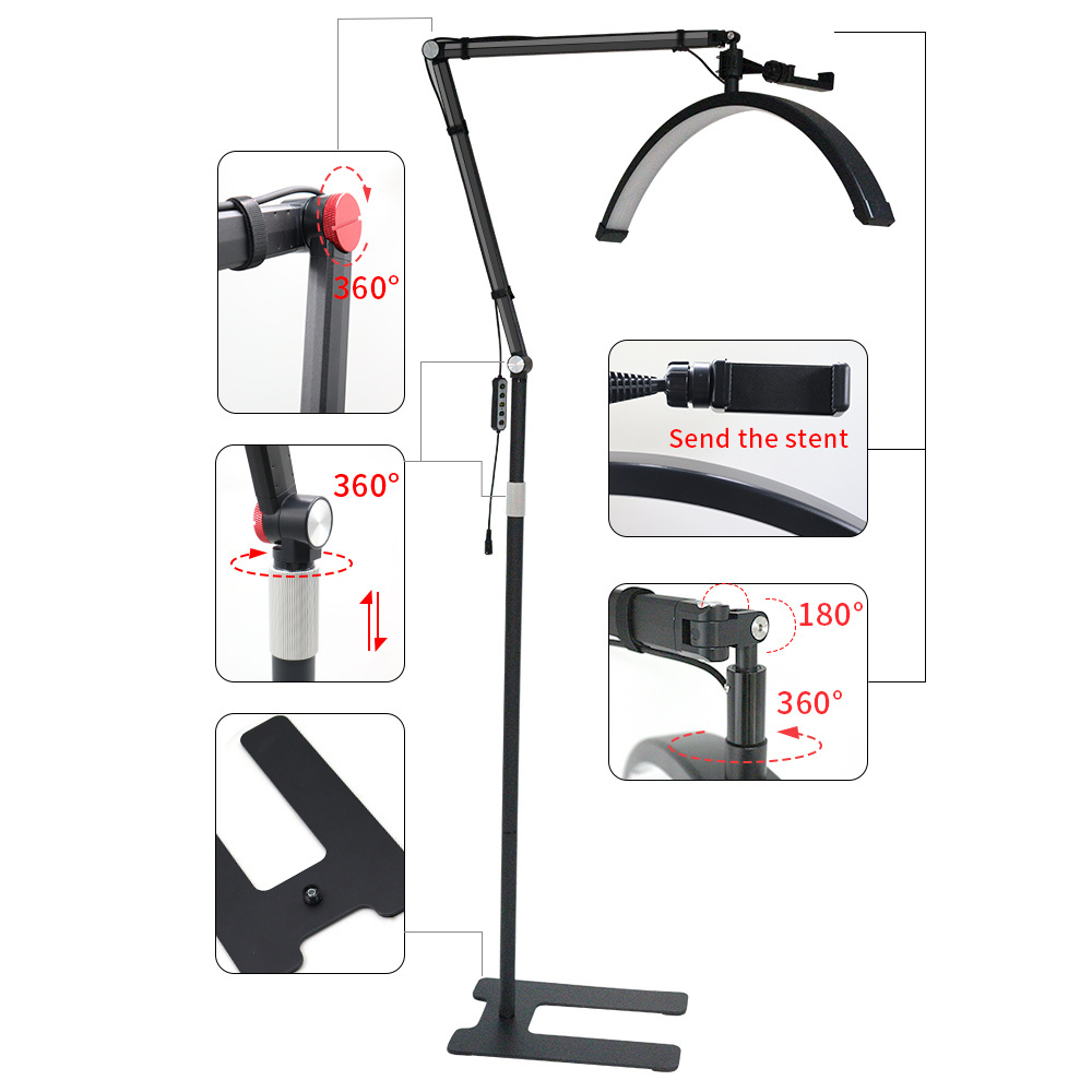 Eyelash Lights Tattoo Adjustable Boom Arm Half Moon Led Light Lashes ...