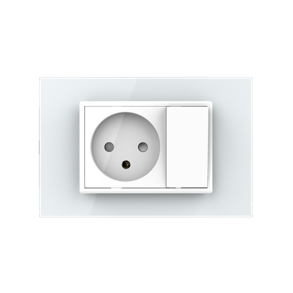 Livolo C9 1 Gang 2 Way Push Button Switch With Israel Wall Power Socket ...