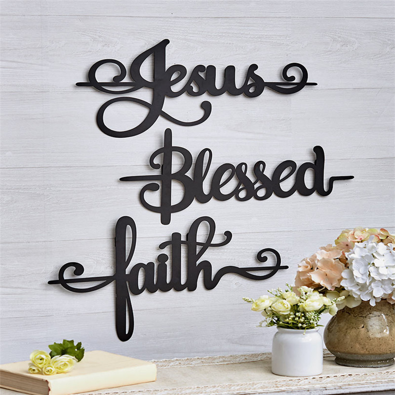 Spiritual Metal Wall Art with an Inspirational Family Black Metal Wall ...