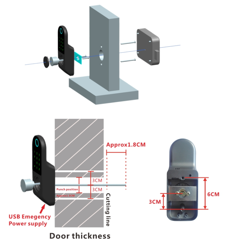 Double Side Digital Fingerprint Smart Keyless Door Lock Waterproof ...