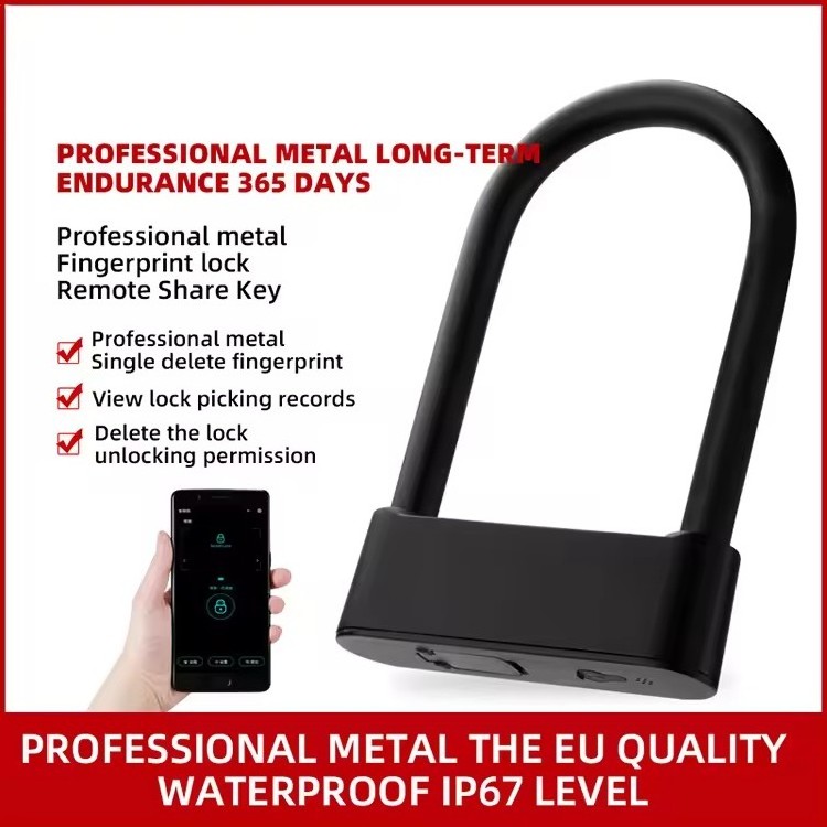TTlock Waterproof Anti-shear Bike Fingerprint Lock Usb Charging Anti ...