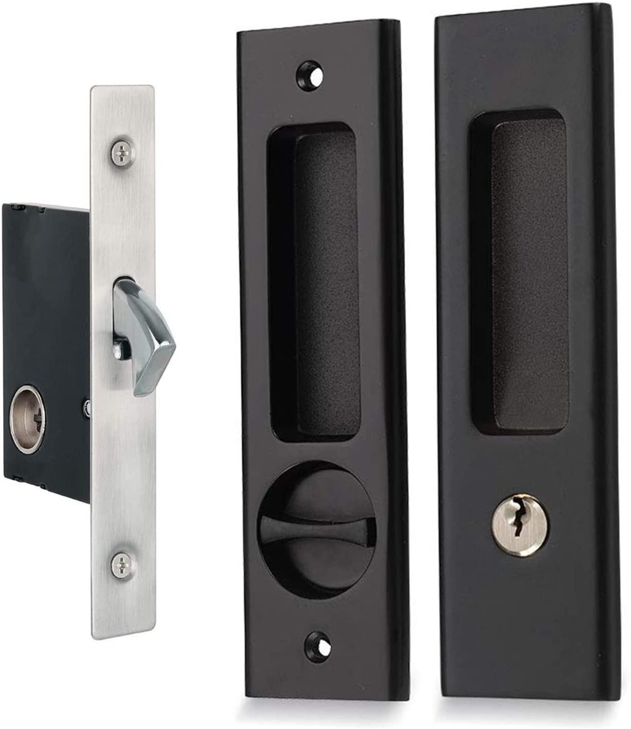 Sliding Barn Door Mortise Latch Lock Invisible Recessed Handle Latch ...