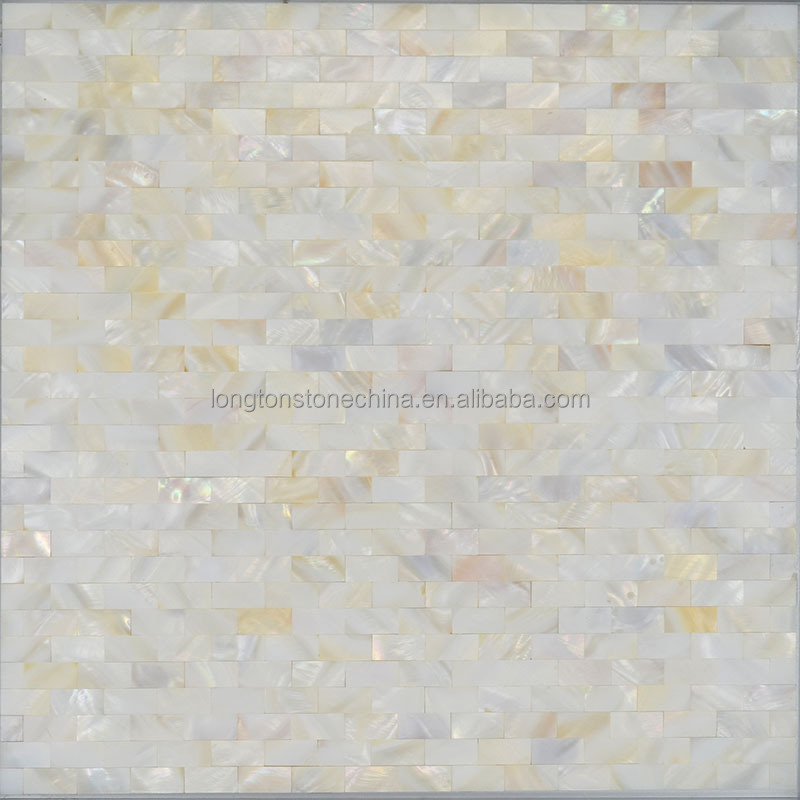 Nature White Brick Design Mother Of Pearl Groutless Shell Mosaic Tile ...