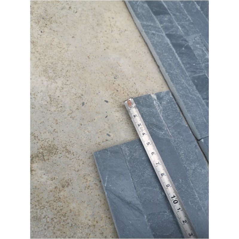 Natural black slate slim stone natural split face ledgestone wall ...
