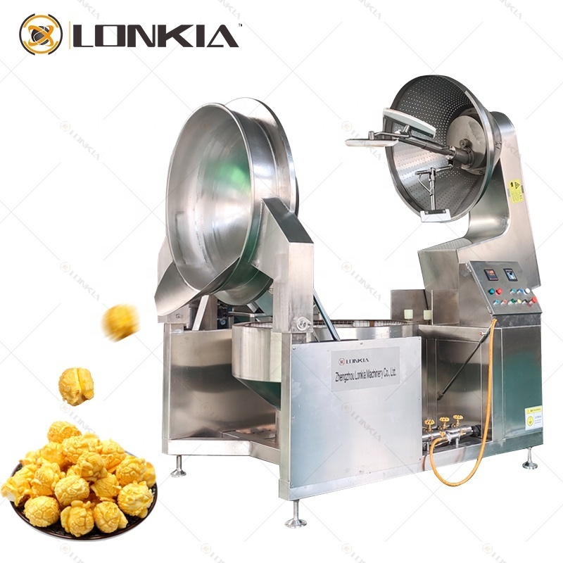 China fully automatic big commercial gas electric caramel popcorn ...