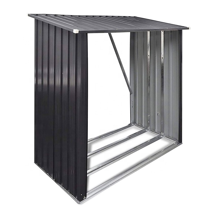 Outdoor garden metal household wood storage steel shed firewood cage ...