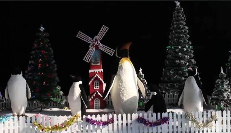 Realistic Electric Penguin Plush Toy Sculpture Large Outdoor Christmas ...