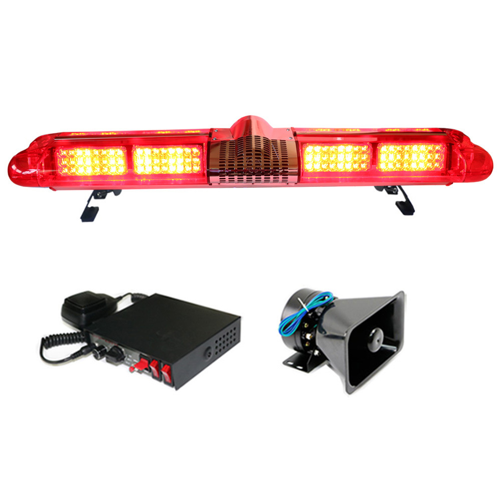 12V 24V LED Warning Strobe Light Bar For Truck Car Fire Truck Ambulance Alarm Flashing Lightbar With Siren Horn Speaker BestSuppliers