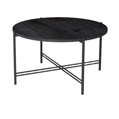 Household essentials grey top black frame ashwood round coffee table store