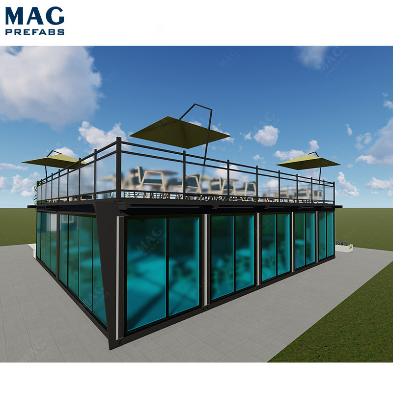 Prefab Modular Houses 20Ft 40Ft Coffee Shop Mobile Container Restaurant ...