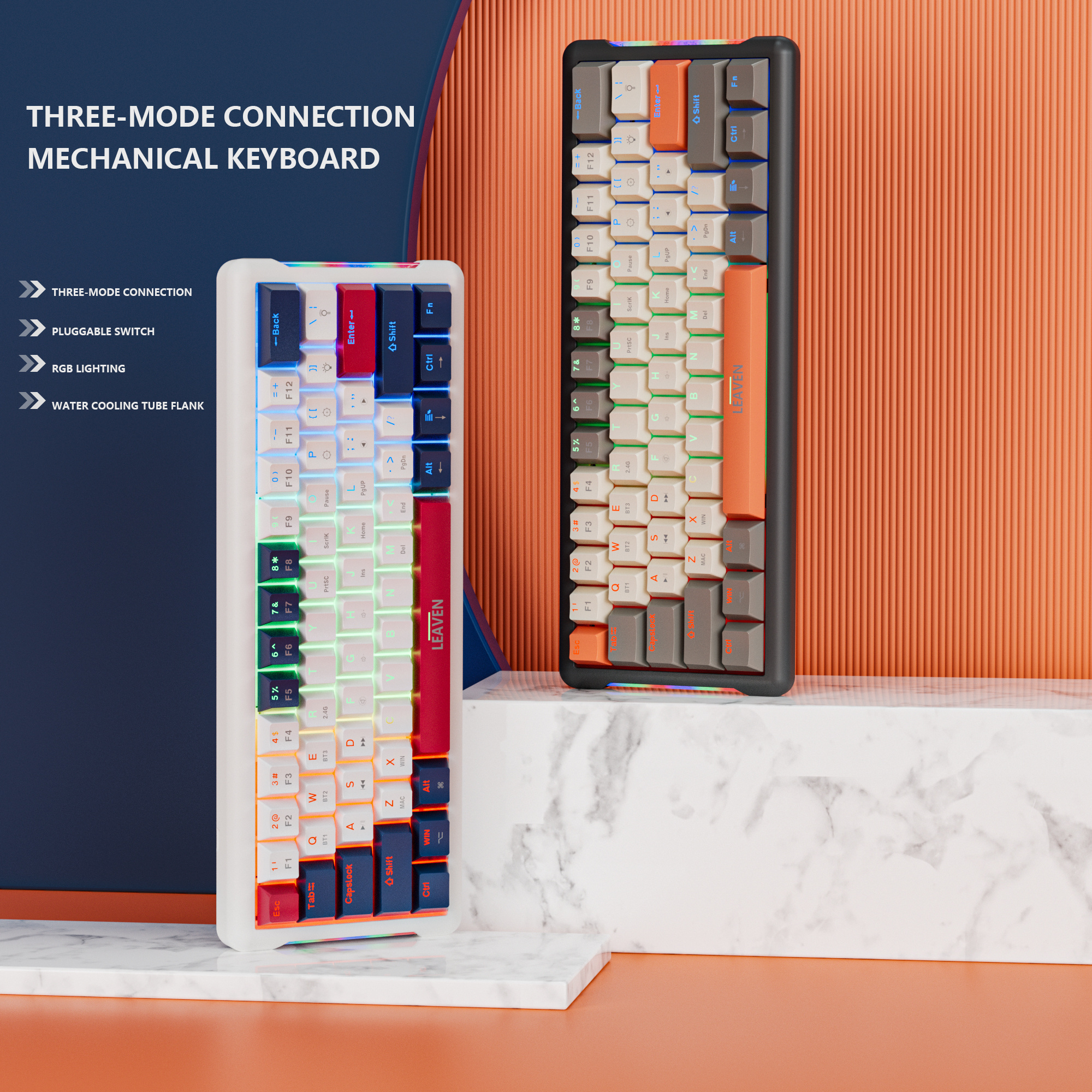 Fashion 61 Keys Keyboard 60% RGB LED Backlit Mechanical Keyboard ...