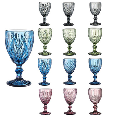 2023 Best Vintage Hot Sale Smoke Wine Glass Goblet Multi Colored Glassware Wedding Party Green Blue Purple Pink Goblets BestSuppliers