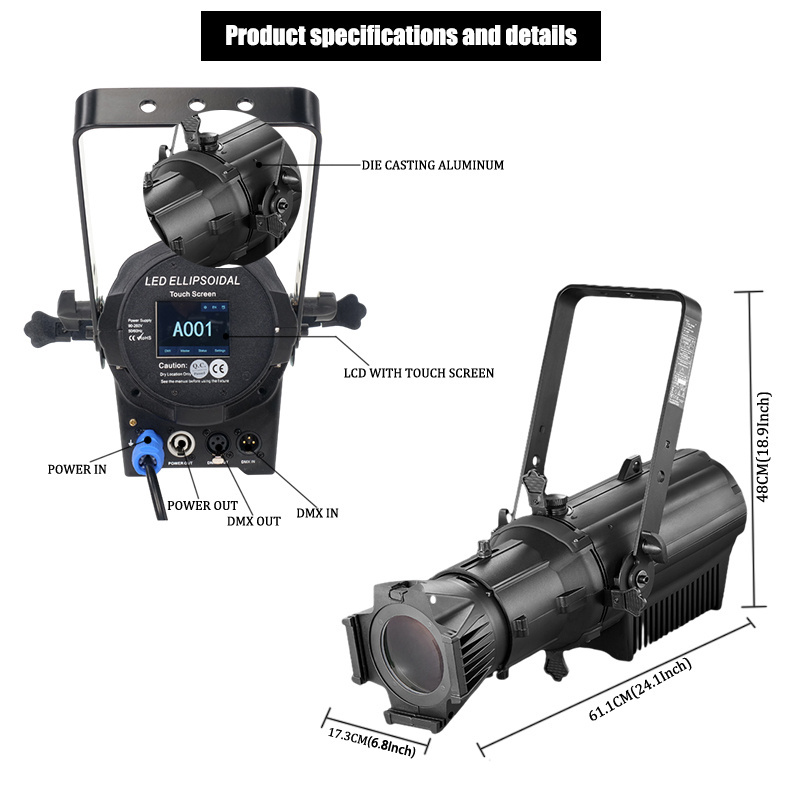 Marslie 300W Led Profile Spot Light Rgbal 5In1 Leko Led Ellipsoidal ...