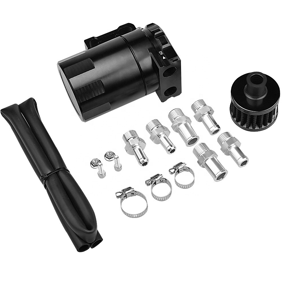 Universal Aluminum 300ML Oil Catch Can Kit Aluminum Oil Trap Reservoir ...