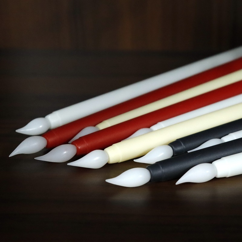 flameless led long conical rod tea light pillar candles light with ...