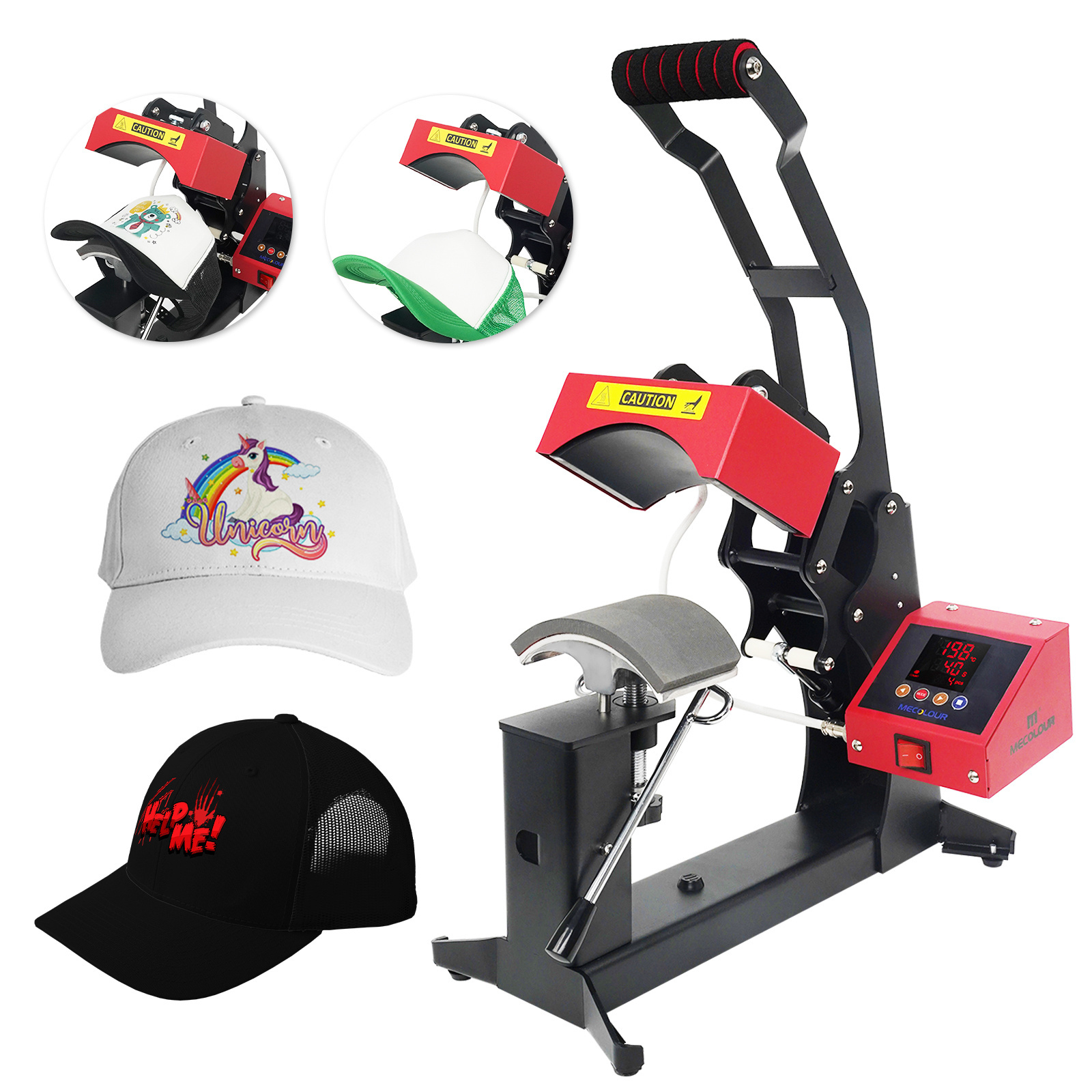 Portable Custom Hats Printing Press Heat Transfer Manual Sublimation ...