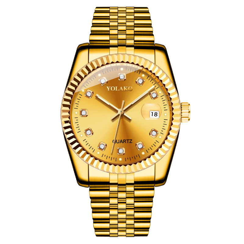 Yolako 441 Men's Sports Stainless Steel Analog golden Quartz Wristwatch ...
