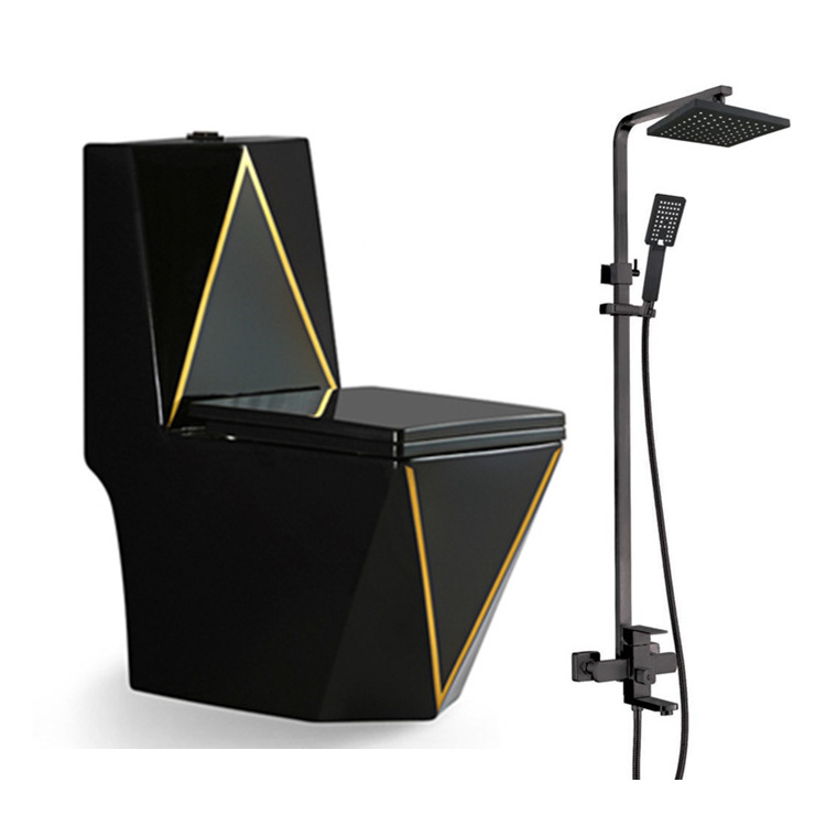 Hotel ceramic diamond golden toilet sanitary ware bathroom wc toilet ...