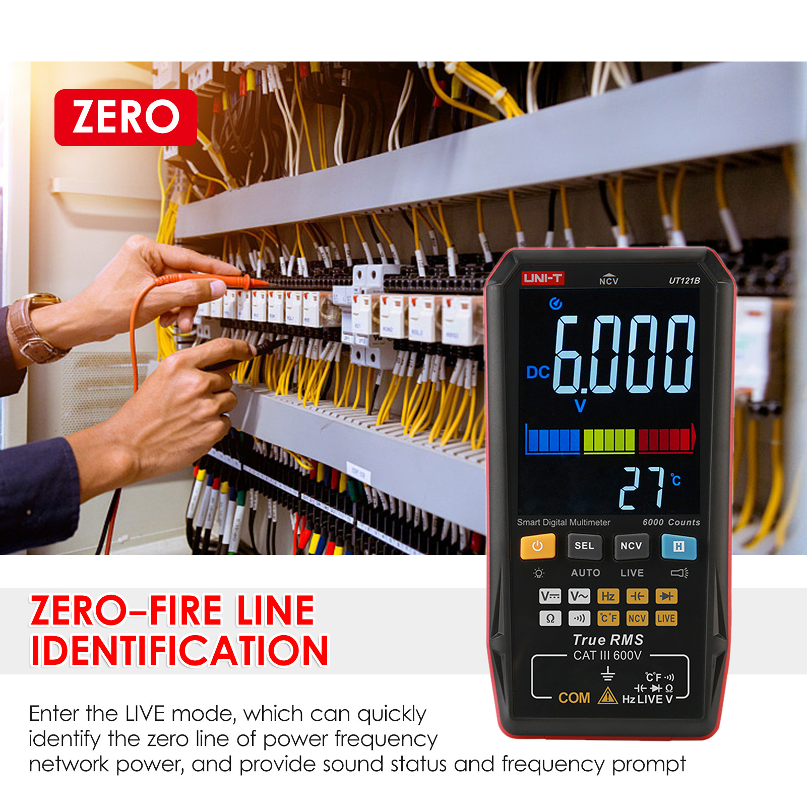 UNI-T UT121B Smart Digital Multimeter Mini Portable Universal Tester ...