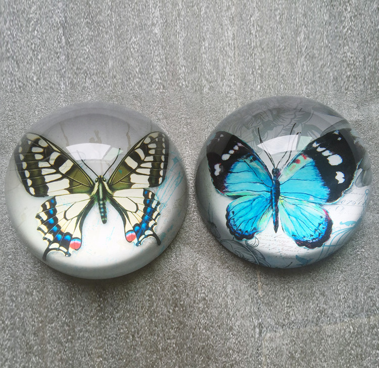 vintage glass butterfly crystal dome paperweights MH-F0111 ...