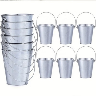 Small Galvanized Buckets Metal Bucket With Handle Assorted 10.5x11cm