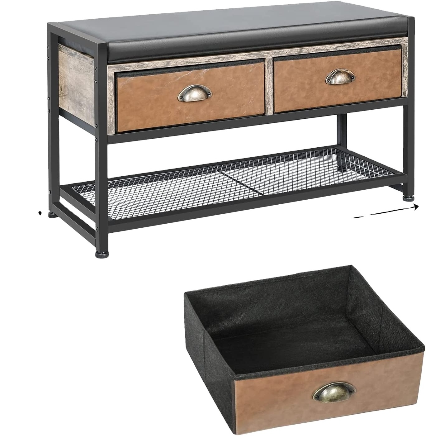 hoe Storage Entryway Bench Rack Shoe Cabinet Storage Padded Top Bench ...