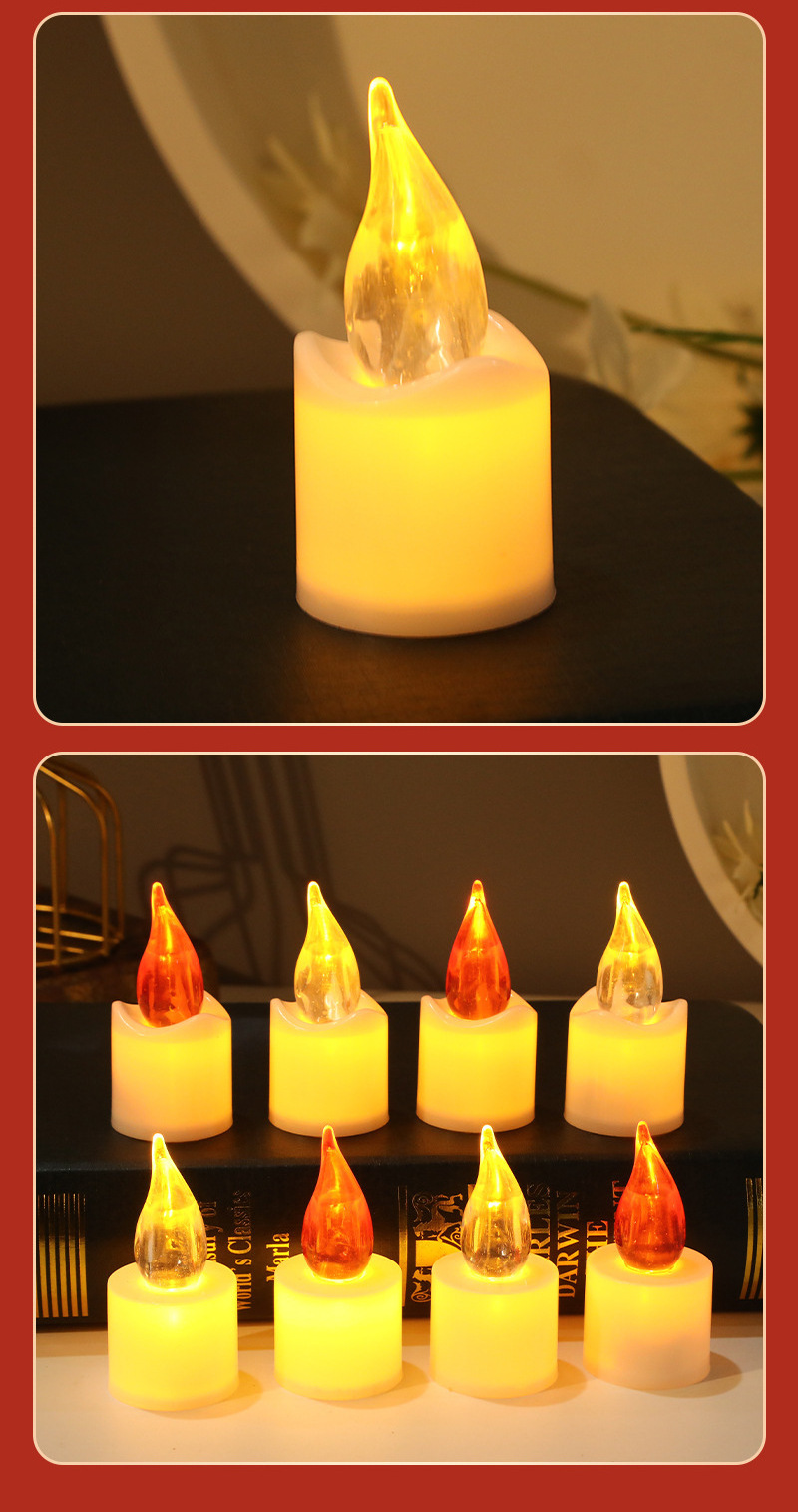 New Style LED Flickering Bright Tealight Unscented Battery Operated ...