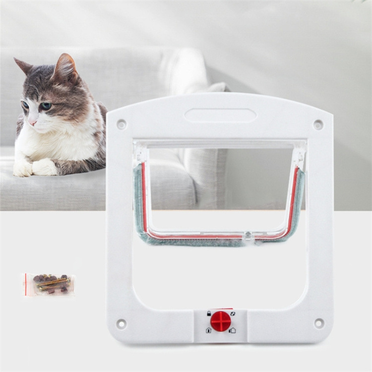 Weatherproof Pet Cat Door 4 Way Locking for Interior Exterior Doors ...