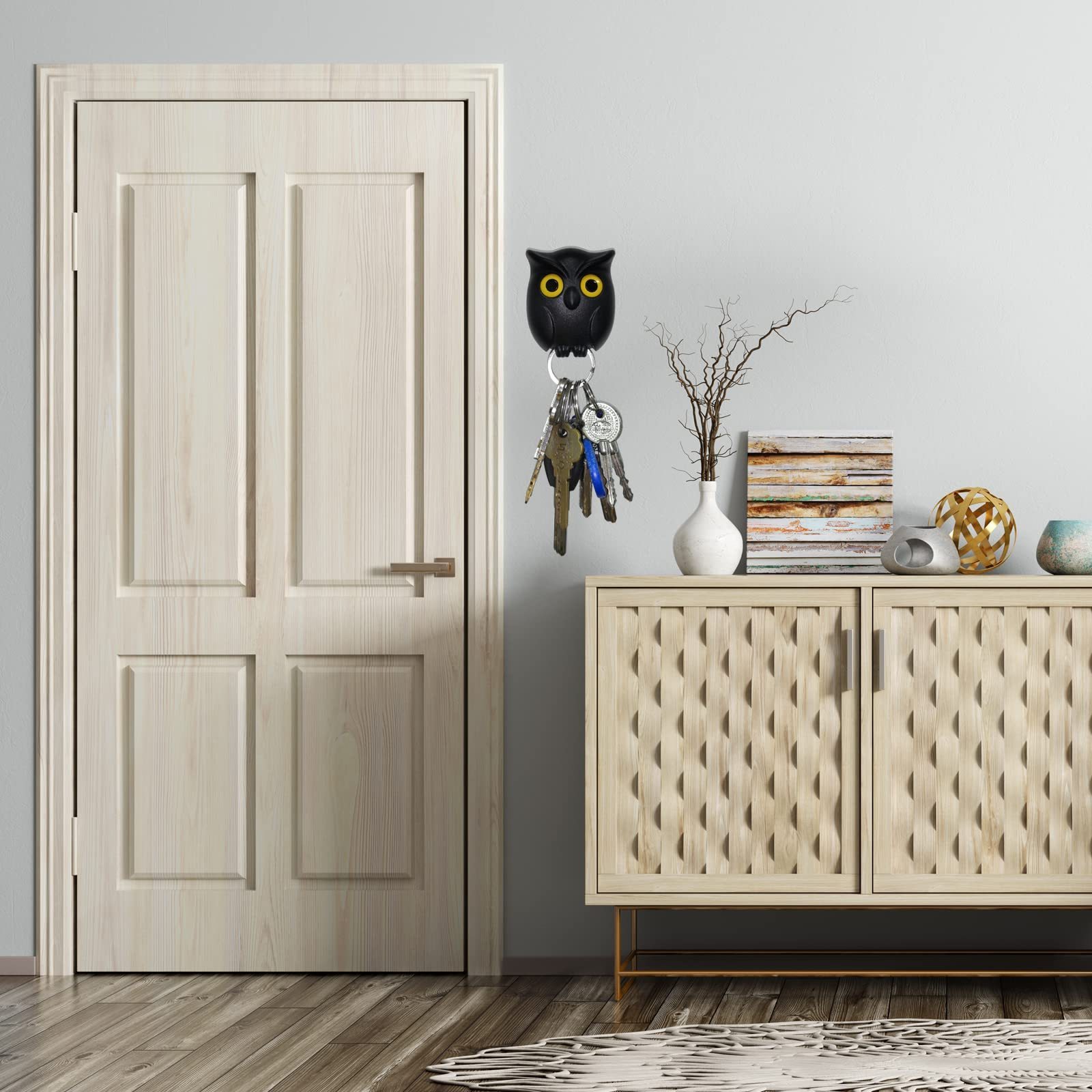 Owl Key Holder Cute Automatic Open Close Eyes Magnetic Night Owl Keying ...