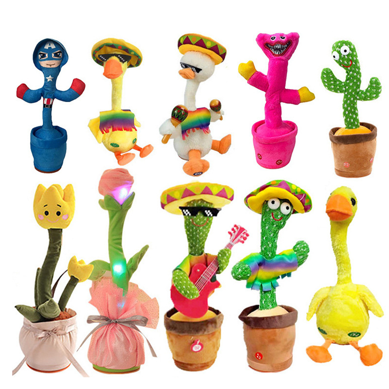 USB Charging Rechargeable Bailarin Dancing Cactus And Talking Plush Toy ...