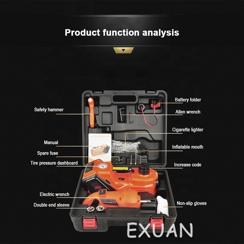 Car Jack Kit Electric Hydraulic Jacks 3 in 1 5ton 12V Floor Jack with ...