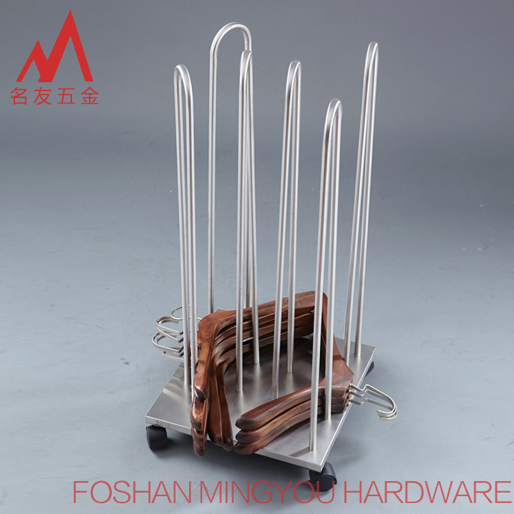 Stainless steel clothes hanger stacker with universal wheel ...