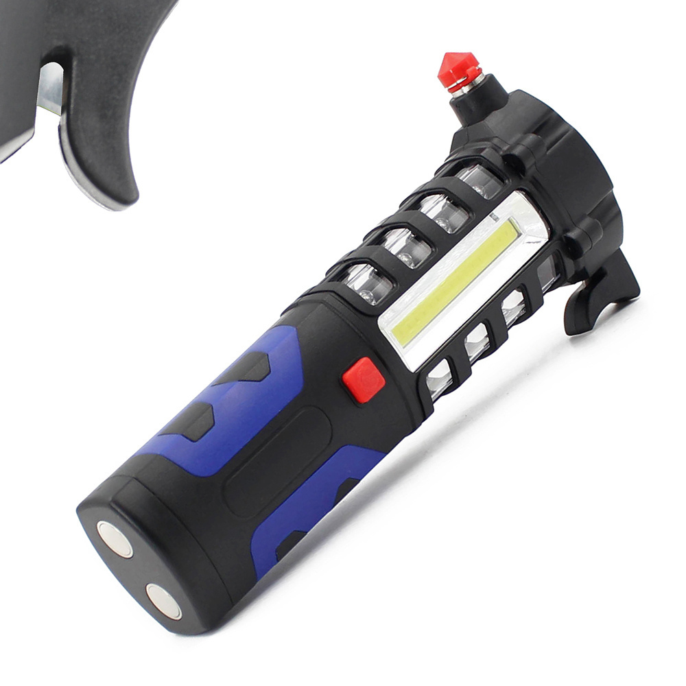 Portable car emergency tools magnet led torch flashlight with safety ...