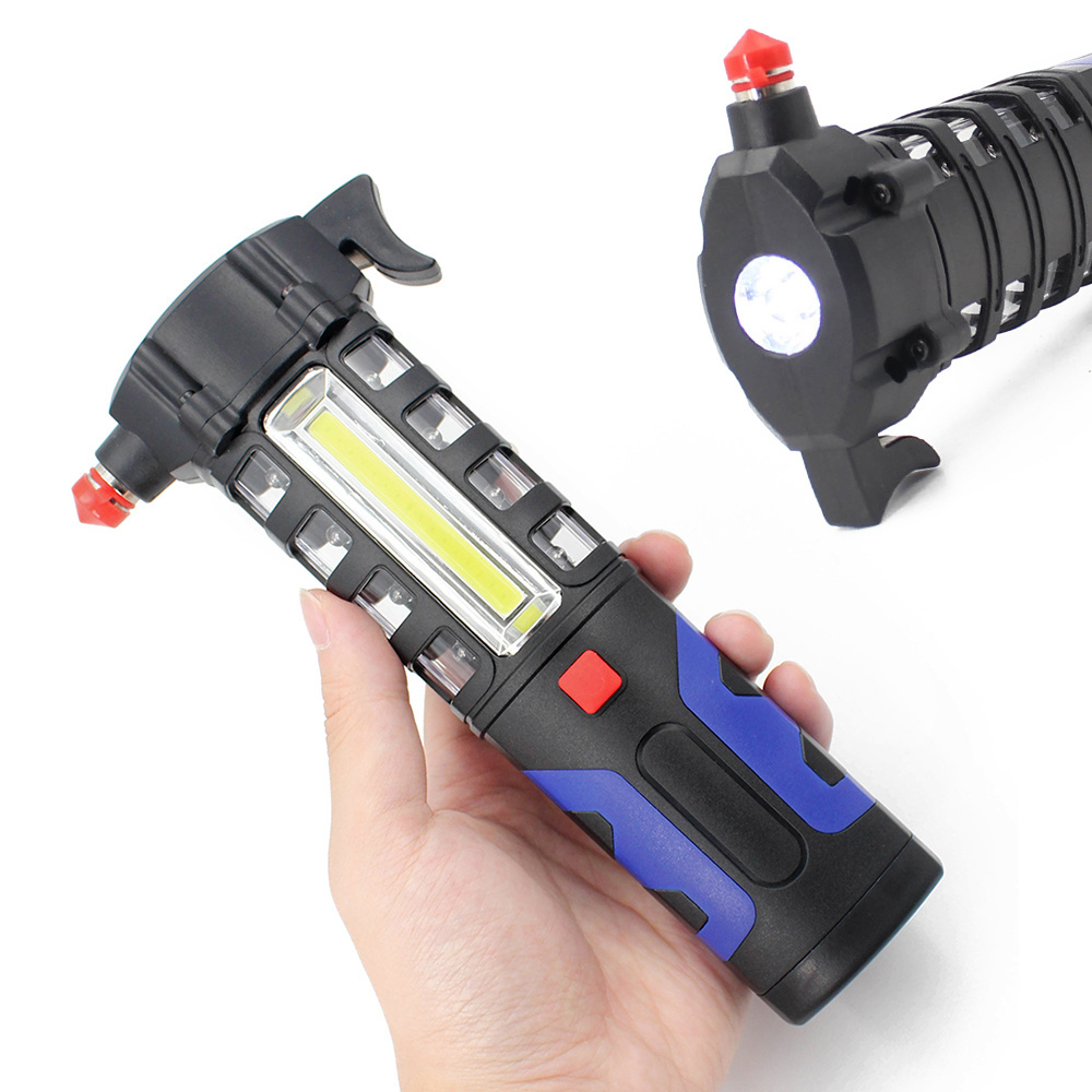 Portable car emergency tools magnet led torch flashlight with safety ...