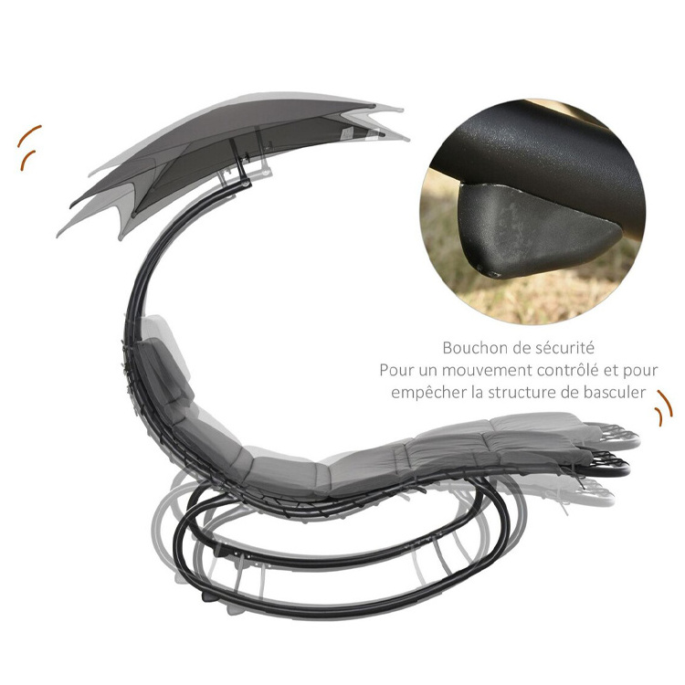 Outdoor Beach Balcony Patio Garden Floating Chaise Stand Swing Lounge ...