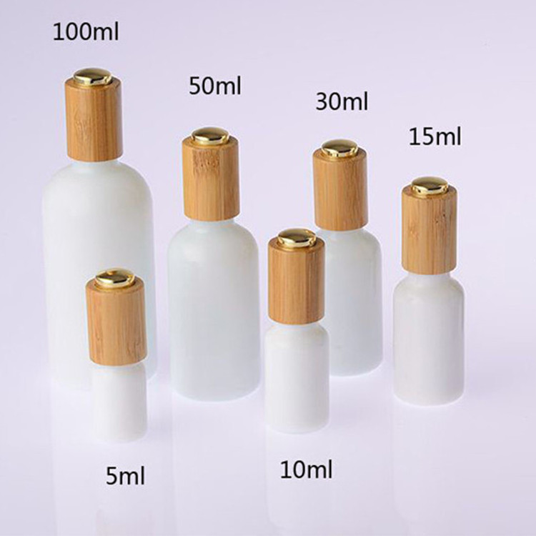 custom bamboo cosmetic packaging set bottle,bamboo head glass luxury ...