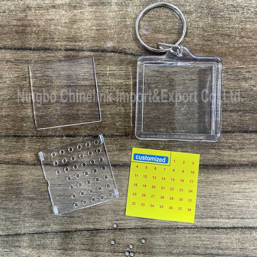 Promo gift keychain square acrylic photo frame maze game brain teaser ...