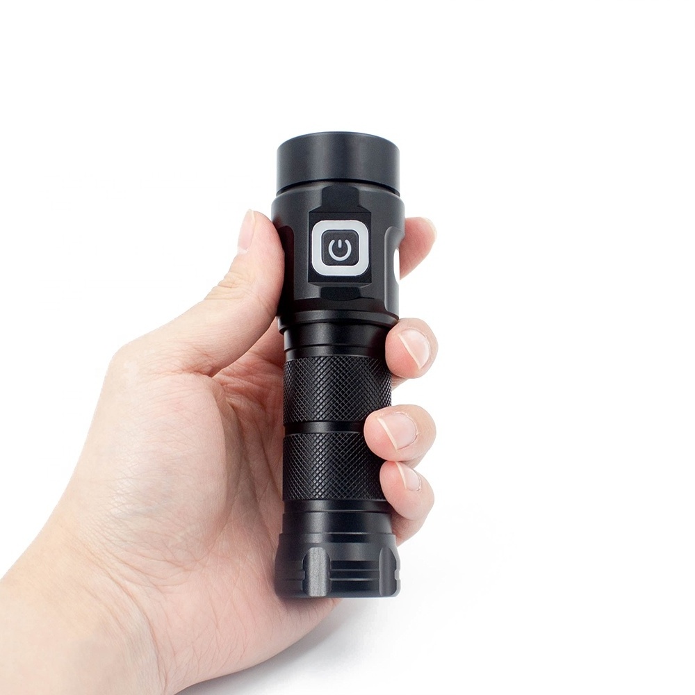 Rechargeable Handheld Spotlight Flood Camping Flashlight Aluminum USB ...