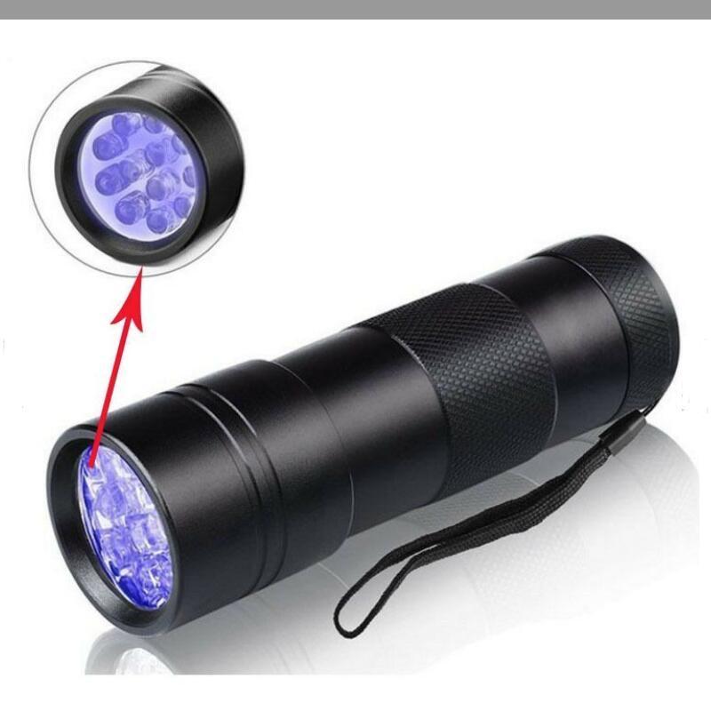 12LED UV 365NM Flashlight Portable Mini UV Torch Light Detection UV LED Flashlight ...