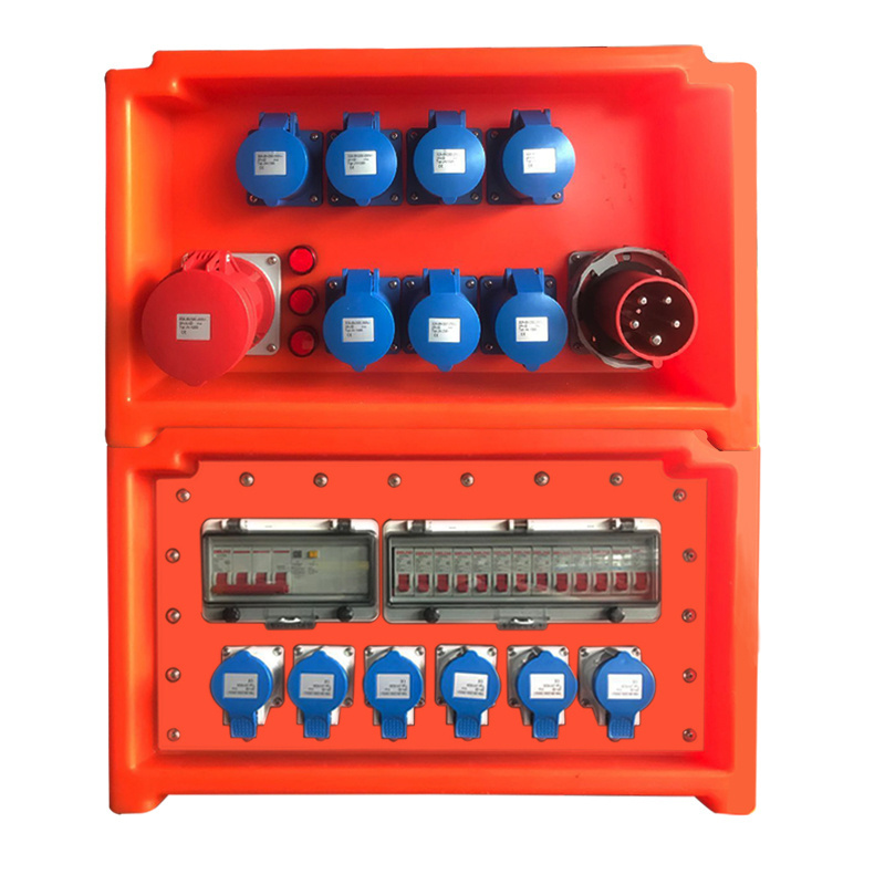 J&H 63A 3 phase stackable portable waterproof stage temporary power box ...