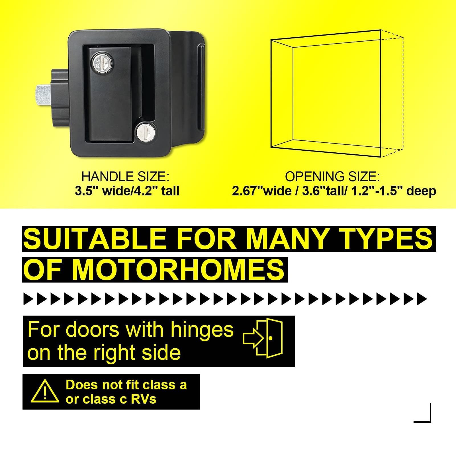 NBRATO metal caravan rv entry door universal latch lock for rv caravan ...