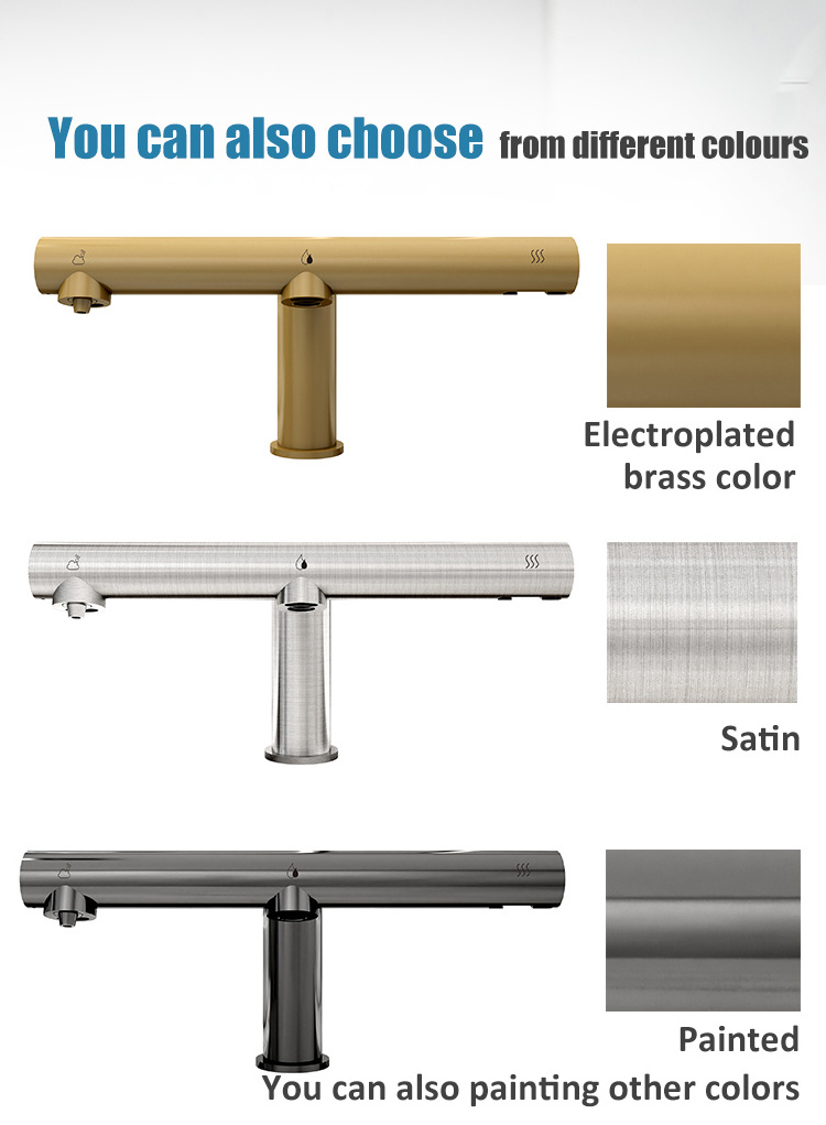 Toilet 304 Stainless Steel 3 In 1 Sensor Tap Hand Dryer Liquid Soap ...